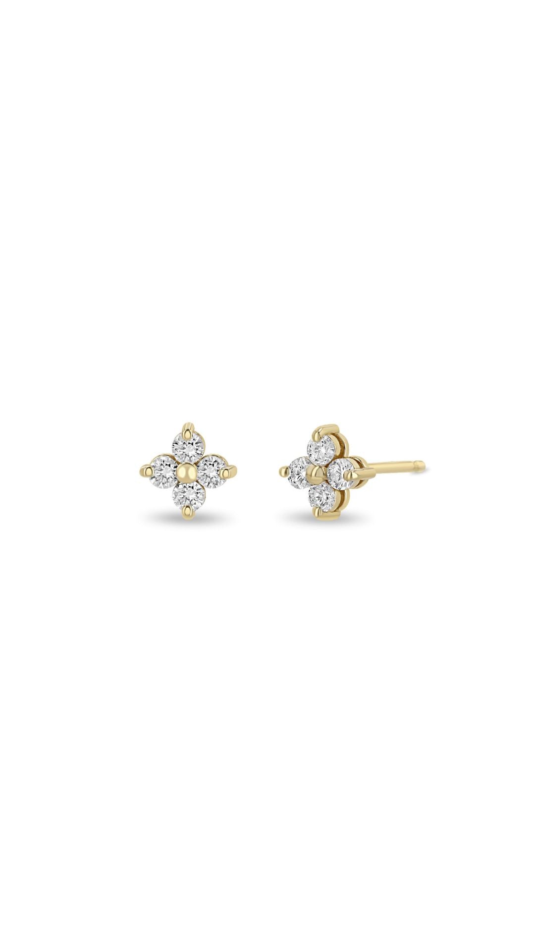 14k Prong Diamond Quad Studs – Uniquities