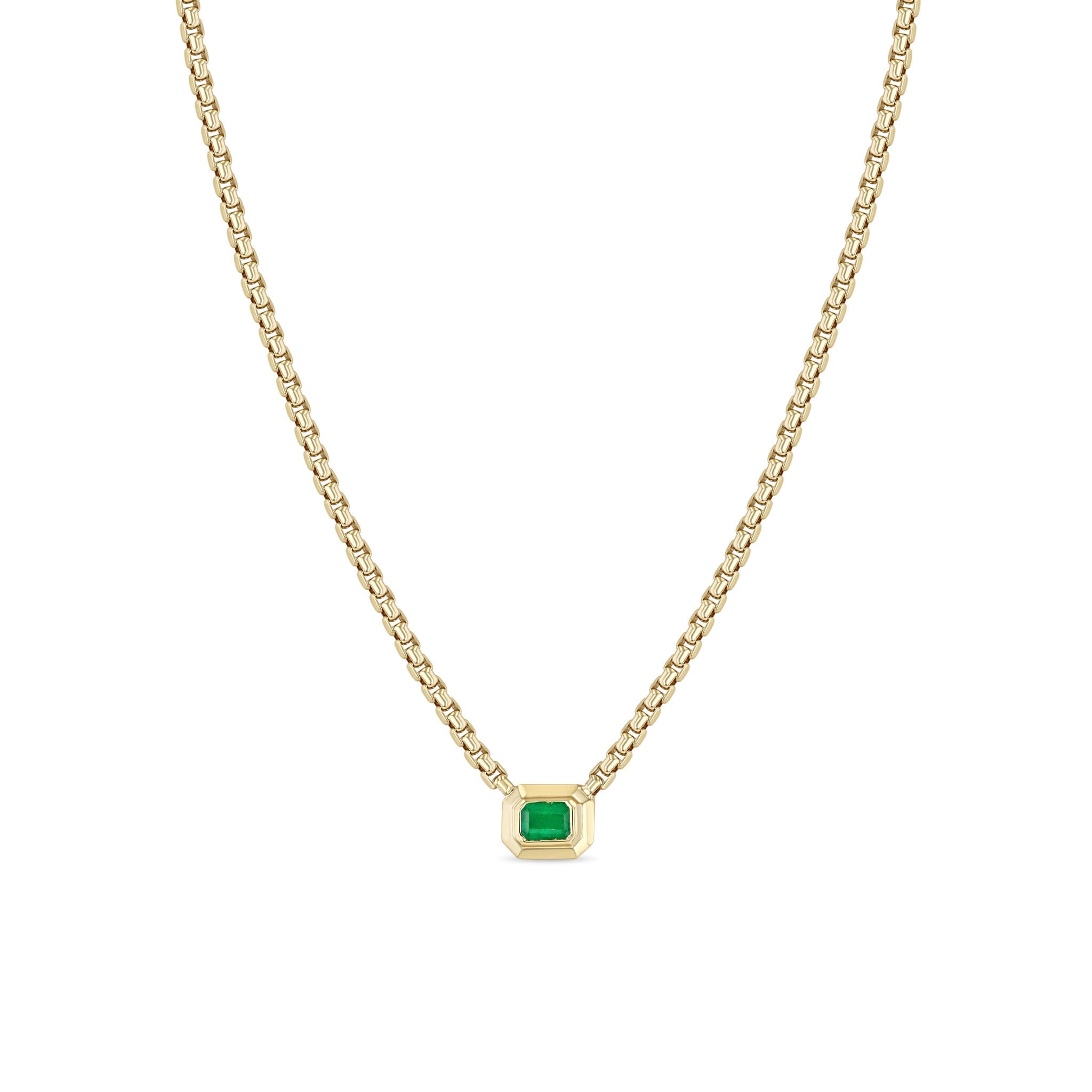 14k Stepped Bezel Set Necklace – Uniquities
